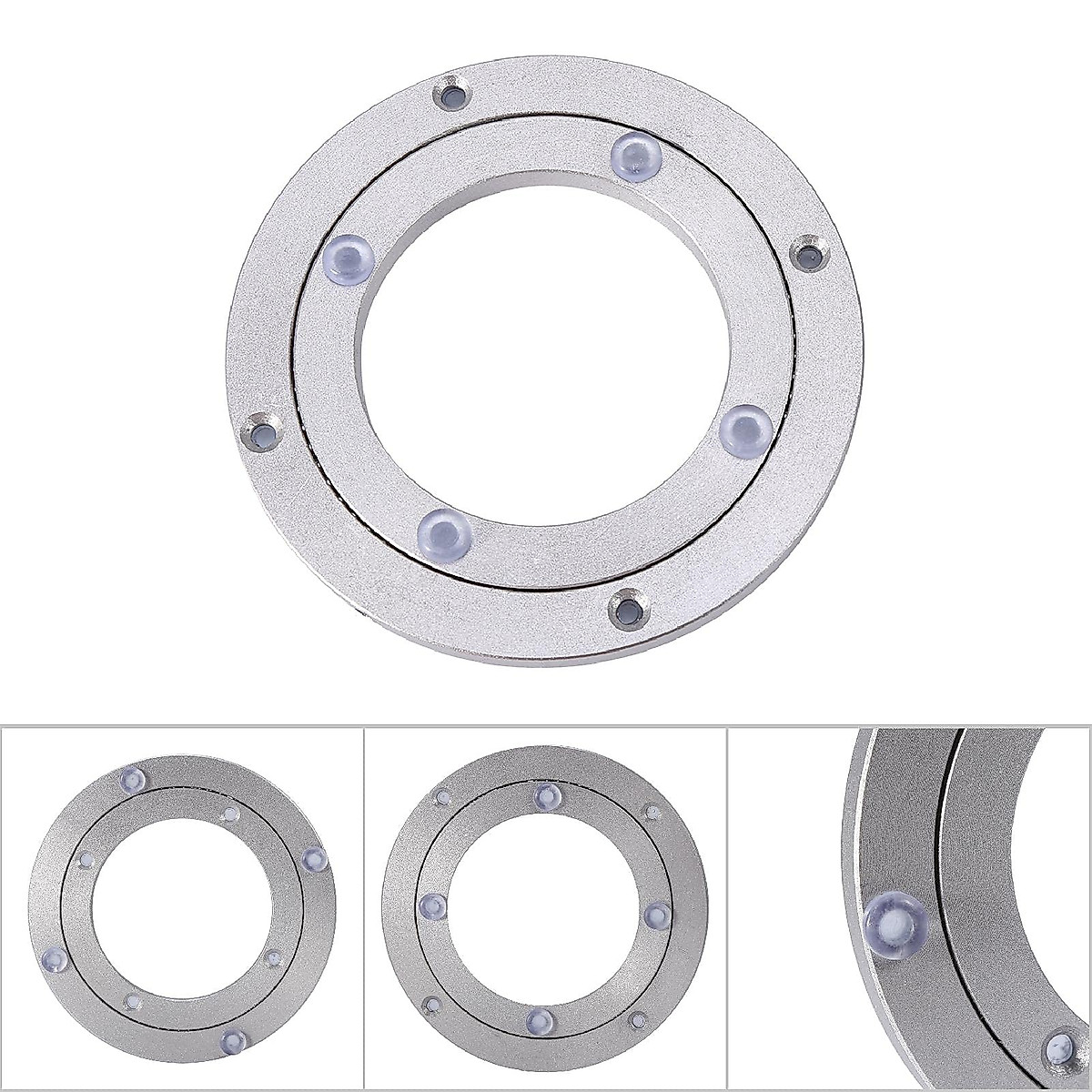 Rotating Bearing Plate, Aluminium Alloy Turntable Bearing Lazy Susan Hardware for Kaleidoscopes Tabletop Serving Trade Show Displays (8in*h8.5mm)