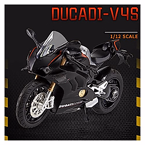 SQFZLL Die Cast Motorcycle Model 1:12 Dukadi V4S Panigale Die-cast Motorcycle Model Model Replica with Sound and Light Birthday Present for Friends