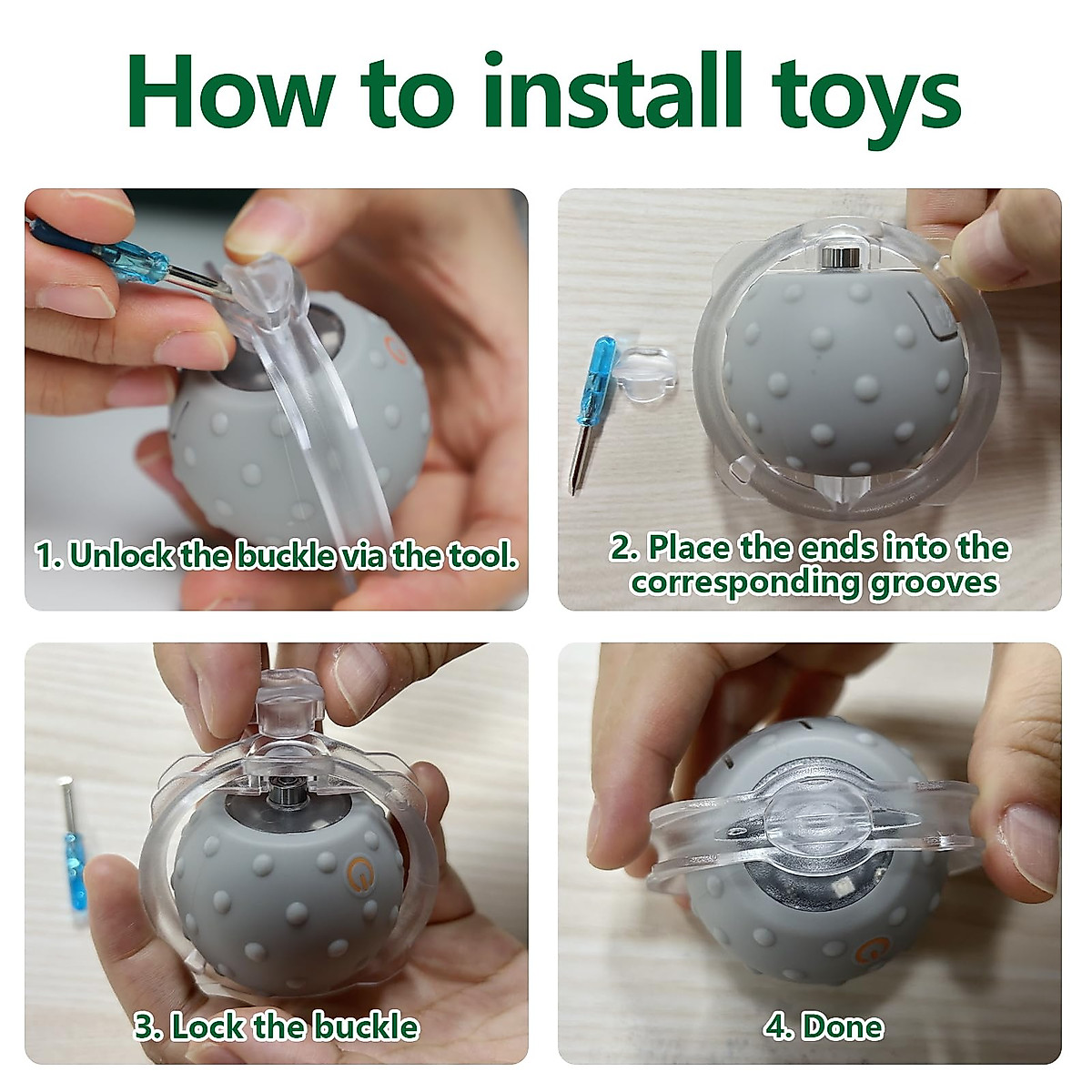 Sofolor Motion Activate Interactive Cat Toys - Automatic Moving Ball Toys for Indoor Cats, Self Rotating Ball with Lights, Electric Cat Mice Toys, USB Rechargeable, Auto On/Off