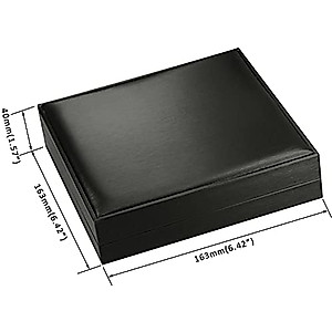 The Jewellery Pak Black Color Big Necklace Chain Gift Box Luxury Soft Touch PU Leather Material Necklace Storage Box Size 6.42 inch(W)6.42〞(D)1.57〞(H)