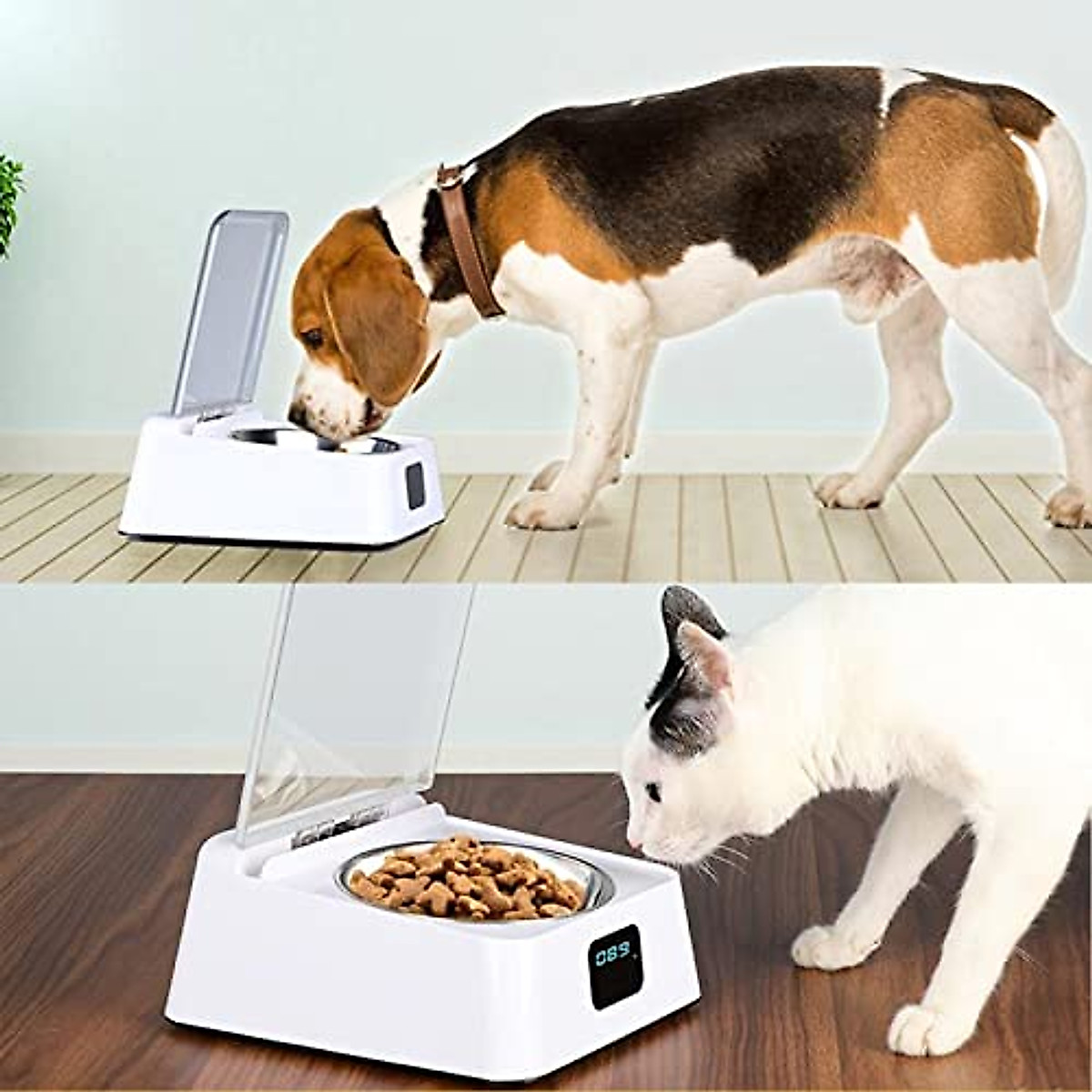 350ml Automatic Smart Cat Feeder Bowl Sensitive Open Cover Pet Feeder Transparent Lid Prevent Slip IR Induction for Small Pet for Dogs