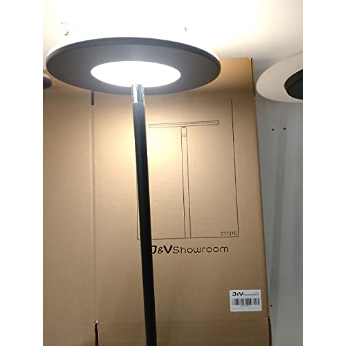 J&V Showroom LED Sky Floor Lamp -Dimmable Modern Design LED Floor Lamp for Living Room, Bedroom, Porch, Office, Study Room, Hotel, Black