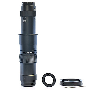 HAYEAR HD 0.7X-4.5X 180X Zoom C-Mount Parallel Light Lens for Zoom Monocular Industry Microscope Camera Glass Lens 40mm/50mm Ring