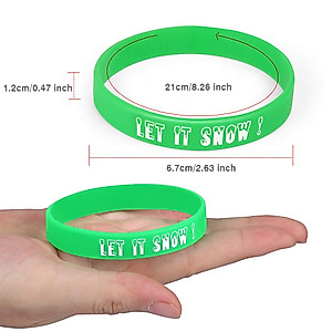 Coogam 40PCS Christmas Silicone Bracelets, Xmas Rubber Wristbands Accessories Gift for Kids Adults Stocking Stuffers, New Year Holiday Decoration Wrist Band Party Supplies Favors