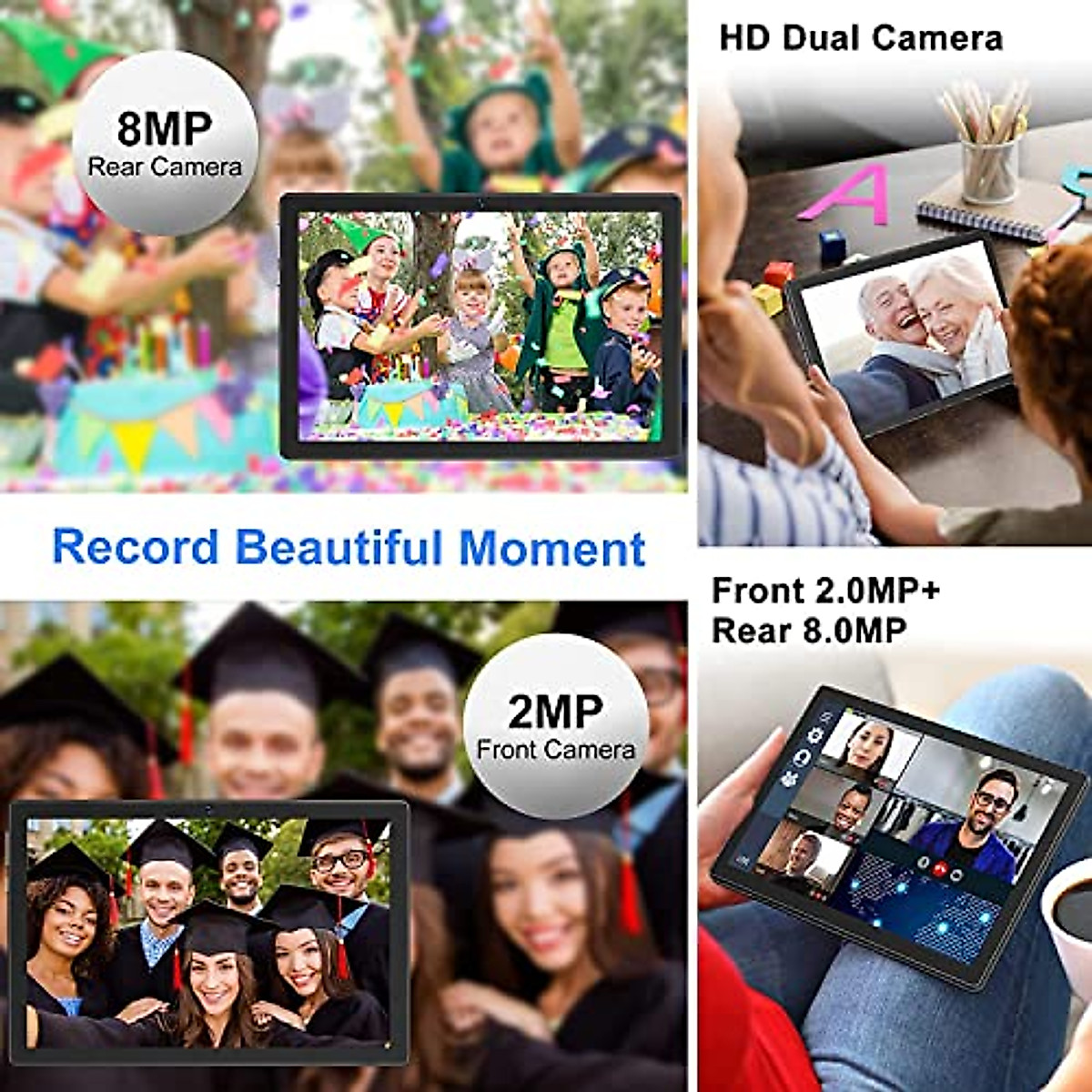 10 inch Android 11 Tablet,RAM 4GB ROM 64 GB with 128GB Expand, Octa Core Tablet,Google Certificated Tablet with IPS HD Touch Screen, 8MP Camera, 2.4G WiFi, BT, Long Battery Life(with Leather Case)