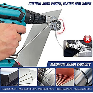Electric Drill Shear Attachment Cutter Nibbler, Electric Drill Plate Cutter Metal Nibbler Drill Attachment with adapter, Universal Sheet Metal Cutter Knife for Cutting Iron, White Sheet, Steel, Copper