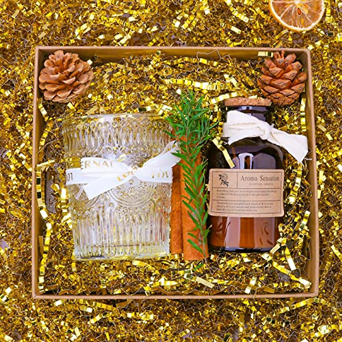 Zwish 1LB Gold Crinkle Cut Paper Shred Filler Metallic Iridescent Gift Boxes Filler Gift Wrapping Gift Basket Filler for Gift Wrapping & Basket Filling