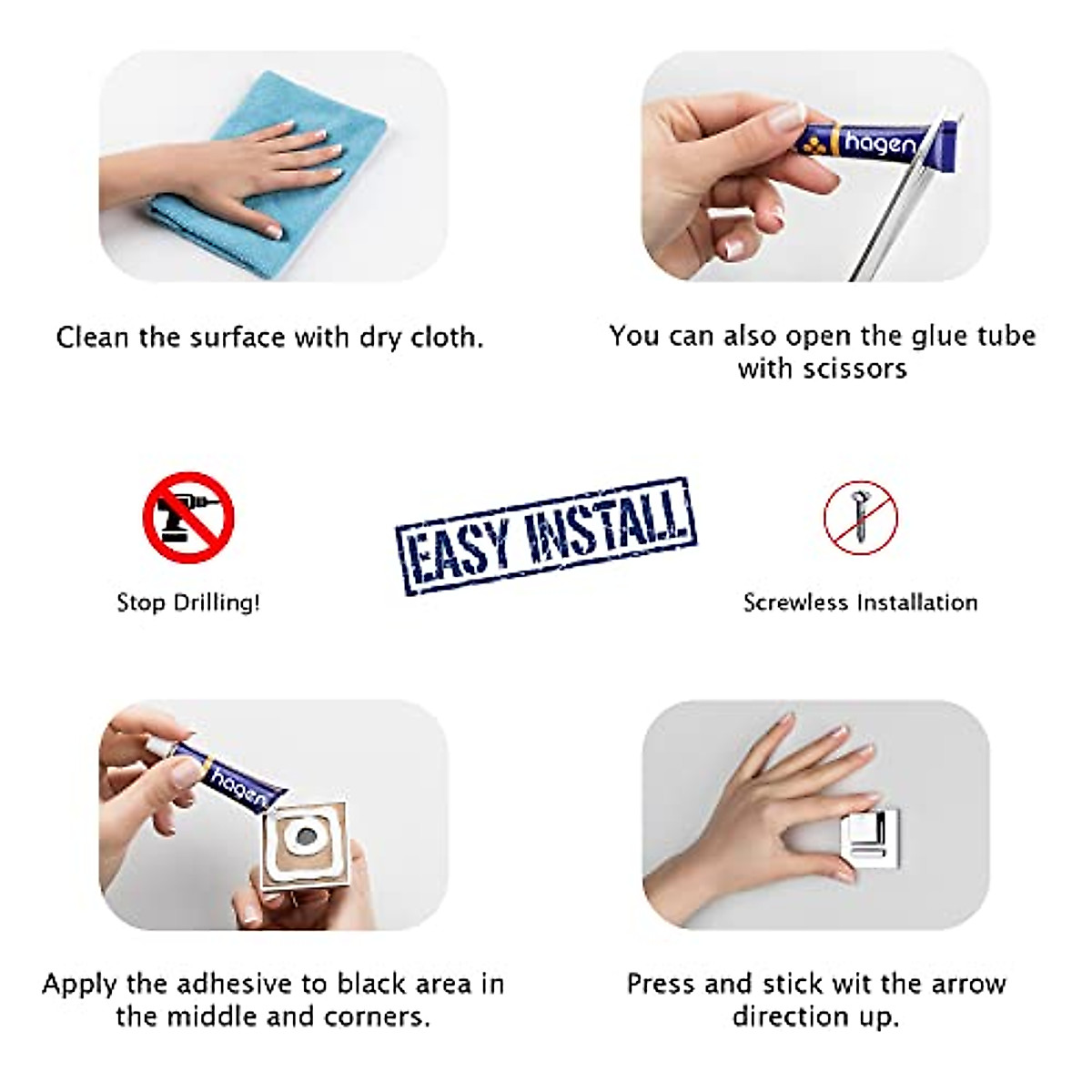 Hagen Door Hanger, Bath Door Hook, Hanging Coats, Hats, Robes, Towels, No Drill Screwless Installation, Modern Style (Twin Hanger)