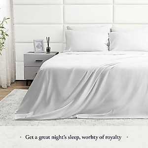BELADOR Silky Soft Cali King White Sheet Set -Luxury 6 Piece Bed Sheets For California King Size Bed, Secure-Fit Deep Pocket Sheets With Elastic, Breathable Hotel Sheets & Pillowcase Set, Wrinkle Free