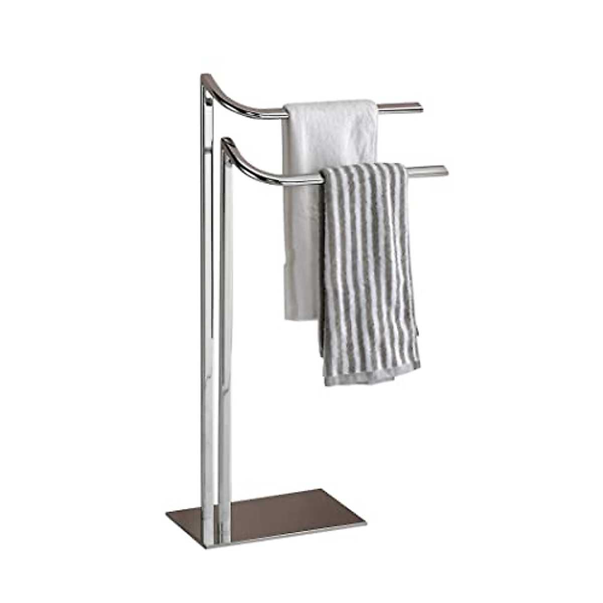 KB Designs - Freestanding Double Towel Racks Bathroom Accessories Towel Holder Stand on Floor, Chrome