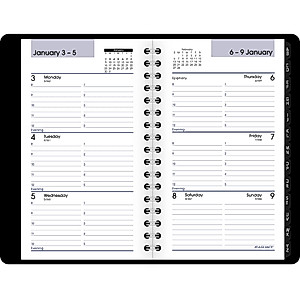 AT-A-GLANCE 2022 Weekly Appointment Book & Planner by AT-A-GLANCE, 3-1/2 x 6", Pocket Size, Tabbed Telephone/Address Pages, Texture Cover, DayMinder, Black (G25000)