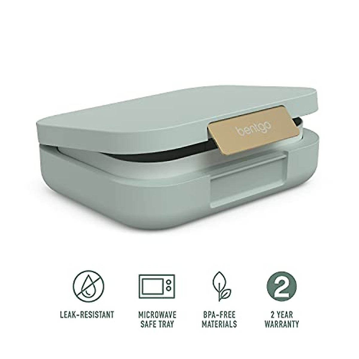 Bentgo® Modern - Versatile 4-Compartment Bento-Style Lunch Box, Leak-Resistant, Ideal for On-the-Go Balanced Eating - BPA-Free, Matte Finish and Ergonomic Design (Mint Green)