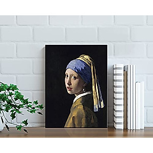 Wieco Art The Girl with a Pearl Earring by Jan Vermeer Oil Paintings Reproduction Canvas Print HD Prints Artwork for Home & Office Decoration
