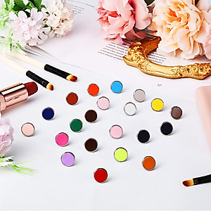 20 Pairs Colorful Druzy Stud Earrings Faux Leather Stud Earrings Set Stainless Steel Multi-Color Round Earrings Bohemian Pierced Earrings Jewelry for Women (10 mm)