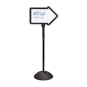 Safco Products Write Way Rectangle Message Sign 4117BL, Black & Write Way Directional Arrow Sign 4173BL, Black, Magnetic Dual-Sided Dry Erase Board, Indoor and Outdoor Use
