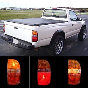 Rongxu Auto Toyota Tacoma Tail Lights Assembly Compatible with 2001 2002 2003 2004, Passenger and Driver Side Brake Lights Rear Lamps, Right and Left