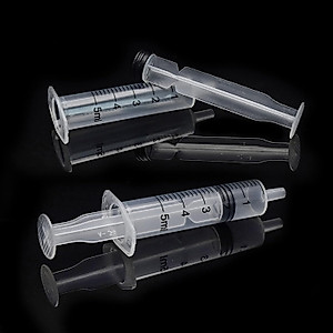 Disposable Sterile Lab Supplies 5ml Syringe with 21Ga 1.5inch Needle, Individually Packed 100Pack