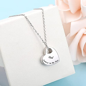 Jinlou Loved Ones Urn Pendant Necklace 925 Sterling Silver Keepsake Memorial Heart Cremation Jewelry for Women(Dad)