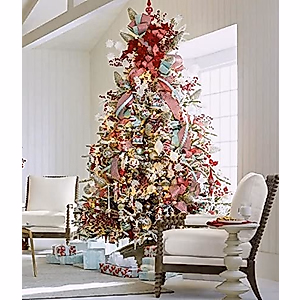 2 Rolls Christmas Wired Ribbon for Gift Wrapping, Red and White Striped Ribbons for Crafts/Christmas Tree/Wreaths/Bow Decorations, 2.5" Wide x 6 Yards