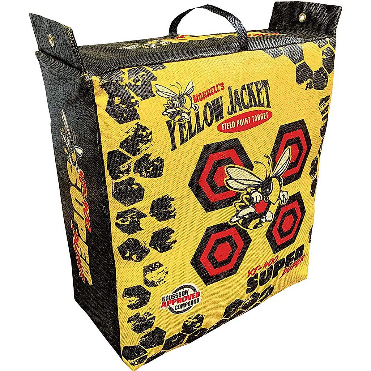 Morrell Yellow Jacket YJ-400 Portable Super Duper Field Point Archery Bag Target Replacement Cover w/ Deer Vitals, Bullseyes, and Carry Handle, Yellow