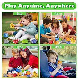 Learning Toys for 2 3 4 Year Old, 52 Pcs ABC Animal Alphabet Match Game with Uppercase Lowercase, 10 Different Animal Figures, Preschool Activities Montessori Fine Motor Toys for Toddlers Kids