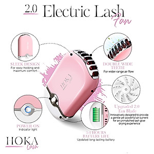 HOKA 2.0 Eyelash Extension Fan Eyelash Fan for Lash Extensions Portable Mini Fan for Eyelash Extension Lash Fan for Eyelash Extensions Lash Supplies Eyelash Extension Supplies Lash Dryer Eyelash