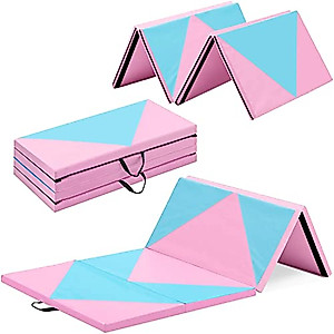 Outroad 10' x 4' x 2" Exercise Mat Thick Gymnastics Mat with Carrying Handles - Exercise Aerobics Mats Stretching Fitness