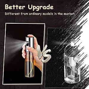 Shiadarix Oil Sprayer for Cooking, Olive Oil Sprayer Mister for Air Fryer, 100ml Glass Olive Oil Spray Bottle with Stainless Steel Cap, Oil Spritzer Dispenser for Kitchen Baking Frying (2 Piece Set)