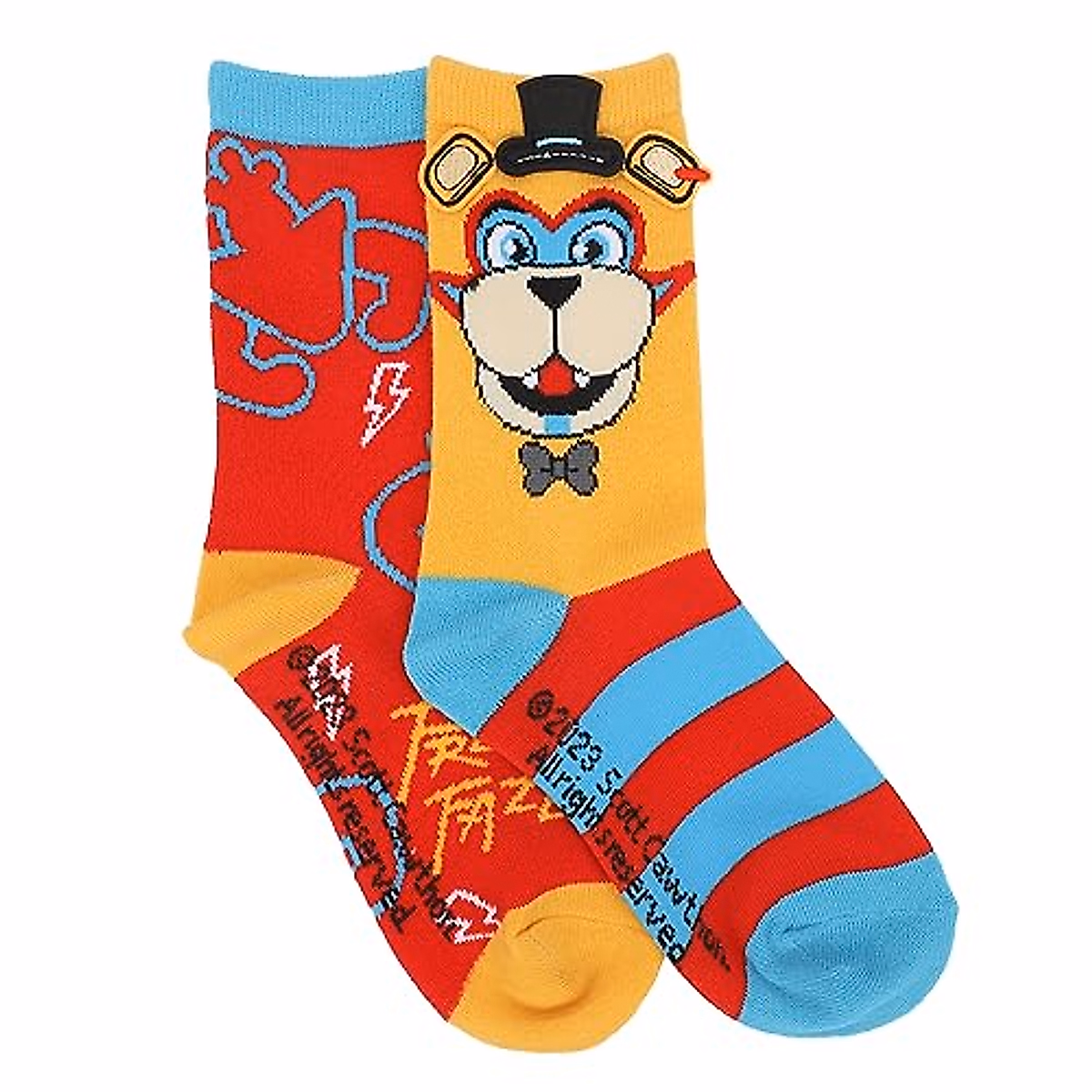 Bioworld Five Nights At Freddy's Freddy Fazbear 2-Pair Youth Crew Socks