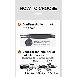 Kohnkdllc 14 Inch Chainsaw Chains .050" Gauge, 3/8" LP Pitch, 52 Drive Links S52 for Greenworks Husqvarna Poulan Echo Worx and for RYOBI RY3716, 2 pack