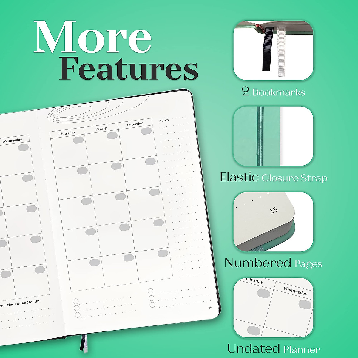 One Day - Daily Execution Planner - Boundless Black - Undated 90 Day Journal With Positive Quotes - Daily Time Management Notebook - Project Management Organizer With Faux Leather Cover