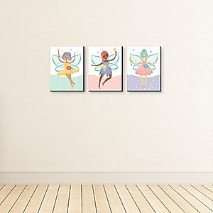 Big Dot of Happiness Let’s Be Fairies - Fairy Garden Nursery Wall Art and Kids Room Decor - 7.5 x 10 inches - Set of 3 Prints