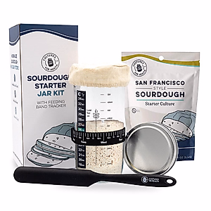 Cultures for Health Sourdough Starter Jar Kit + San Francisco Sourdough Starter Culture Bundle | Essential Baking Supplies For Homemade Bread | DIY Breadmaking Kit