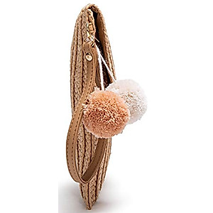 Straw Shoulder Bag Straw Clutch Women Hand-woven Straw Crossbody Bag Summer Beach Envelope Purse Wallet Khaki