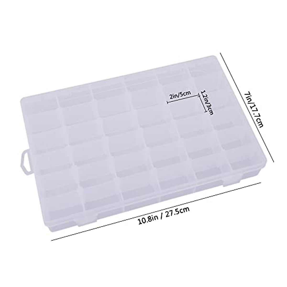 PRTTY 4 Pack 36 Grids Plastic Organizer Box Crafts Storage Beads Organizer with Adjustable Dividers,Jewelry Storage Box with 400pcs Label Stickers,for Fishing Tackles,Beads,Jewelry,Rock Collection.