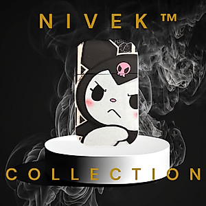 NIVEK Kulomi Lighter Kitty KT Torch Lighter Pink Flame Pocket Refillable Kawaii Cute Windproof Flame (Cat, Rabbit, Melody, Duffy) (A14-Kulomi Attitude Face)
