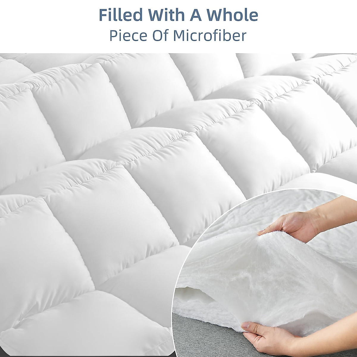 songlibin Mattress Topper,Extra Thick Mattress Pad for Back Pain,Cooling Mattress Cover with 21'' Deep Pocket, Breathable Bed Topper for Hot Sleeper(White), King(78''×80'') (JMCL5-20230603)