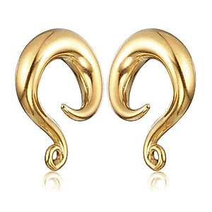 Longbeauty DIY Ear Weight Hook for Ear Piercing Jewelry 316L Stainless Steel Gauges Plugs Dangle Ear Hangers Pierced Expanders 0g