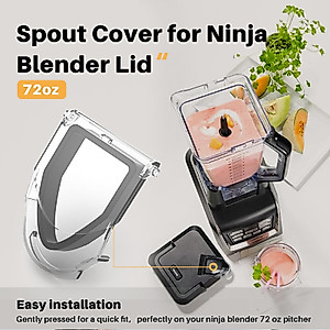 Blender Lid Replacement for Ninja, Spout Cover Blender Top Replacement Parts for Ninja Locking Lid 72 oz Pitcher BL610 BL770 BN701 BN801