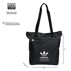 adidas Originals Simple Tote Bag, Monogram AOP-Black/White, One Size