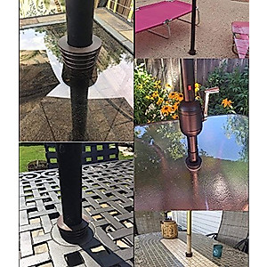 SUQ I OME Outdoor Patio Parasol Umbrella Cone Wedge Fits Umbrella Pole Diameter 1.5 Inch/ 38 mm, for Patio Parasol Table Hole Opening or Parasol Base Stand 1.94 to 2.7 Inch (Black)