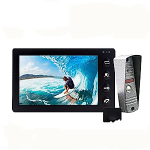 FBITE Video Door Phone Intercom System 7 Inch White Indoor Monitor Night Vision Rainproof Outdoor Doorbell