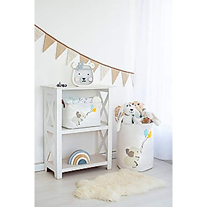 KAZULO Elephant 2 Pack Set Kids Laundry Basket, Toy Box, Storage For Nursery, for Boys and Girls, Baby Laundry Hamper for Bedroom, and Bathroom Decor (Elephant and Balloons Bundle)