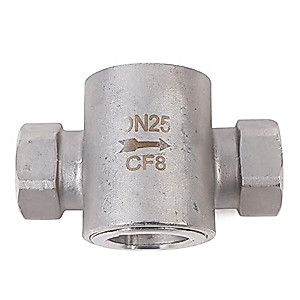 Water Flow Indicator, Stainless Steel 1" NPT Female Thread Sight Flow Indicator with Plastic Impeller