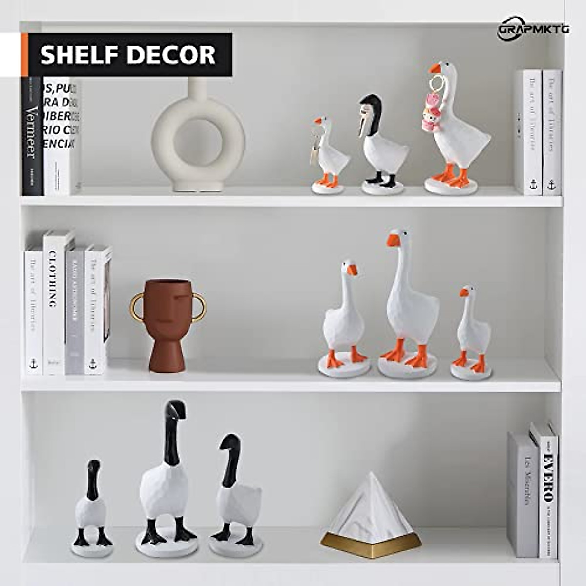 GRAPMKTG Magnetic Goose Key Holder Cute Home Decor Kawaii Room Office Table Desk Decor Aesthetic Funny Sculpture Bedroom Decor Housewarming Gifts for Women Men1 Pack