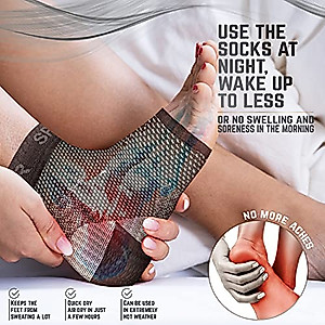 Physix Gear Sport Plantar Fasciitis Socks with Arch Support for Men & Women - Ankle Compression Sleeve, Toeless Compression Socks Foot Pain Relief, Ankle Swelling - Better than Night Splint, Black XXL