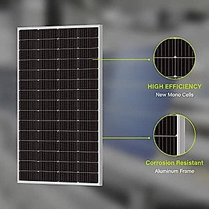 Newpowa 220W Monocrystalline 10BB Cell Solar Panel 220 Watt 12V High Efficiency Mono Module RV Marine Boat Off Grid