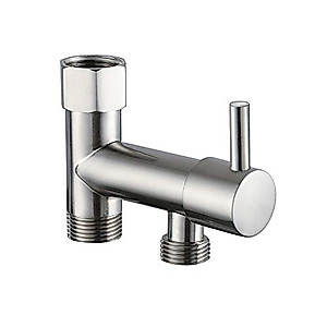 Bidet Sprayer for Toilet,Pressure Adjust Bidet Wand, Double Shut-Off Brass Valve Brushed Nickel