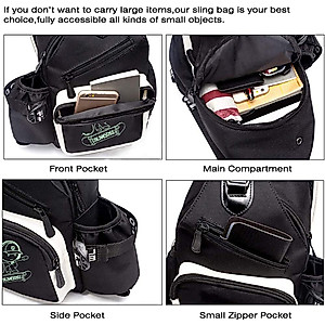 Casual Sling Bag for Women Men, Small Chest Pack for Travel Sport College School (Skateboard)
