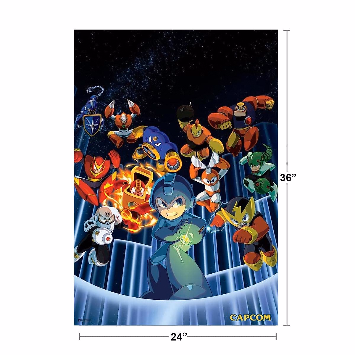 Mega Man Legacy Collection Video Game Video Gamer Classic Retro Vintage 90s Gaming MegaMan Capcom Legacy Collection Megaman 11 Mega Man X Dr Wily Cool Wall Art Print Poster 24x36